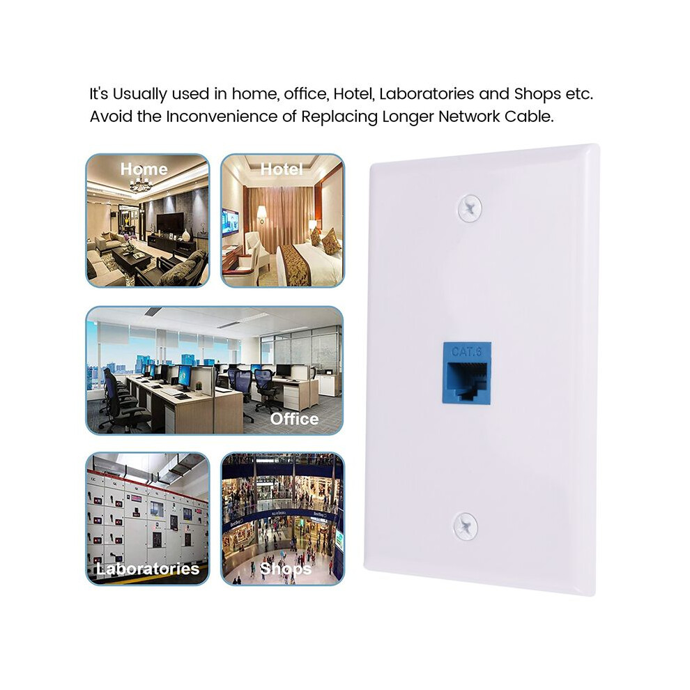 4x Cat6 Ethernet Wall Plate Outlet 1 Port RJ45 Network Female To Female ...