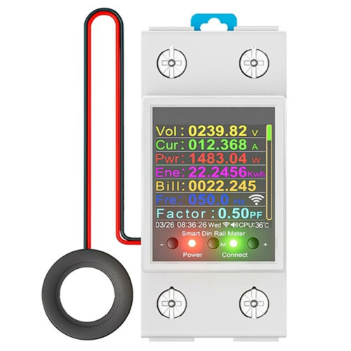 Tuya WiFi Din Rail Meter Leakage Cutoff Real- KWh Voltage Current ...