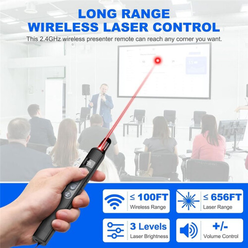Telescopic Wireless Presentation Clicker,PPT Pointer Presenter with ...
