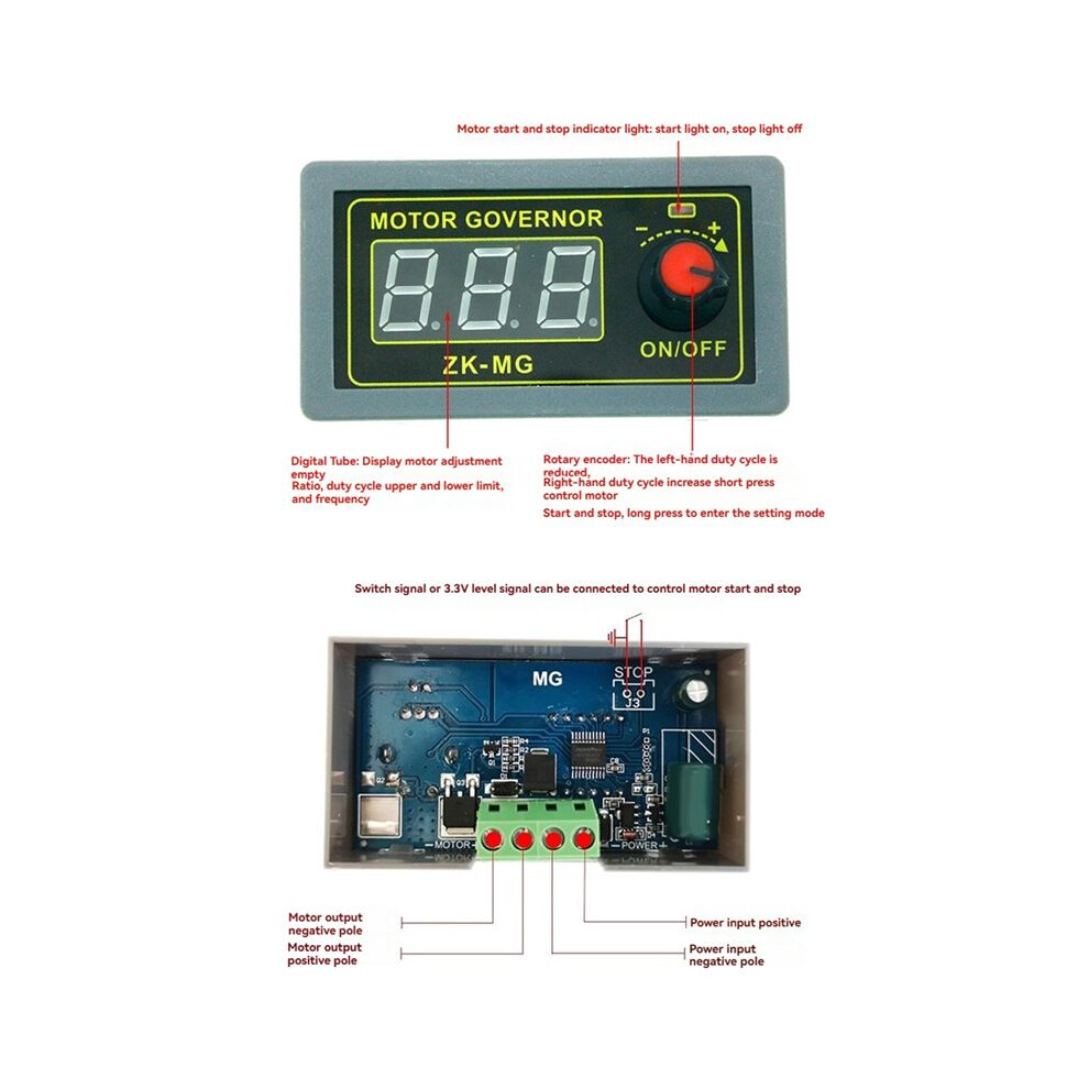 DC5V-30V 12v 24v 5A Motor Controller PWM Adjustable Speed Digital ...