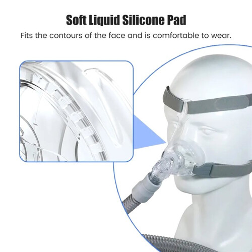 Neus-CPAP-Masker met Hoofdband en Slang, Siliconen Gelkussens voor ...
