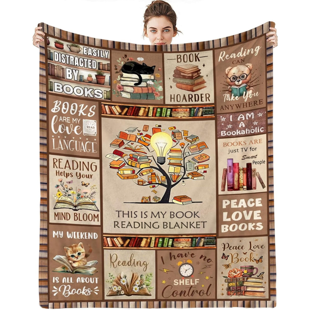 Reading Blanket for Women 60" x 50" Book Lover Gift on OnBuy