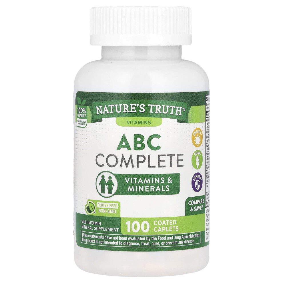 Nature's Truth, ABC Complete Multivitamin, 100 Coated Caplets on OnBuy
