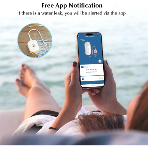Water Sensor,WiFi Water Detector Alarm Leak Detector, for Home with ...