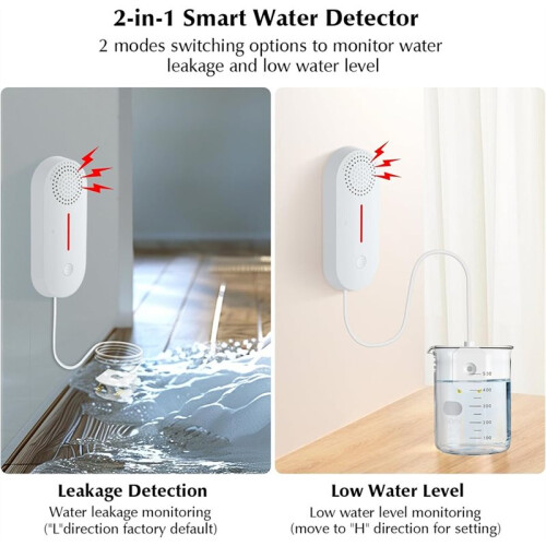 Water Sensor,WiFi Water Detector Alarm Leak Detector, for Home with ...