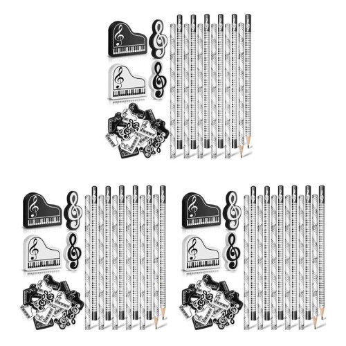 Music Pencils Music Note Pencil with Music Themed Erasers Wood Pencils ...