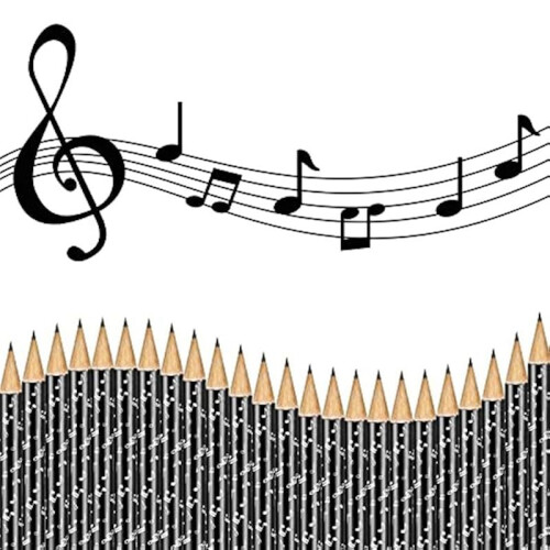 200 Lápices de Notas Musicales Redondos con Borrador para Estudiantes y ...