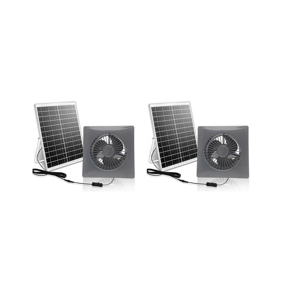 2X Ventilation 6Inch High-Speed Solar Silent Fan with 8W Panel Shed ...