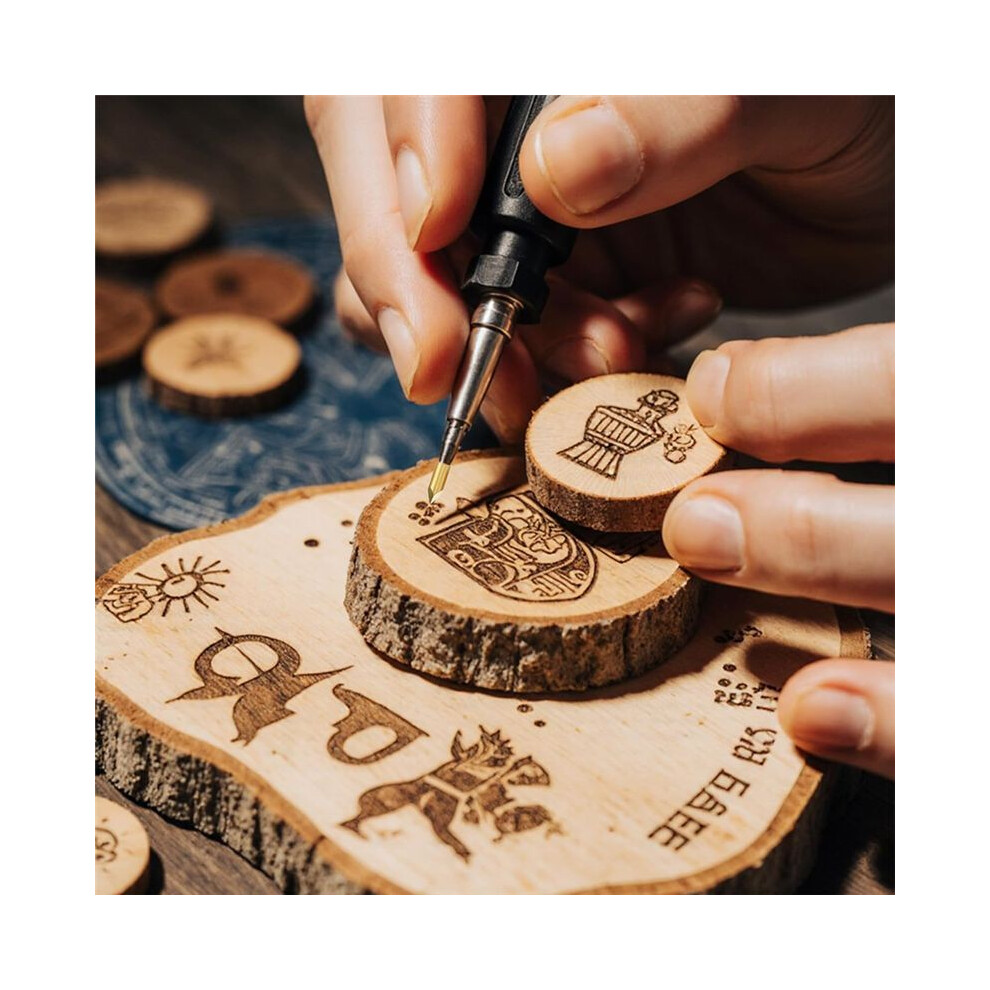 Juego de 105 Letras con Punta para Pirograbado, Incluye Plantilla de ...