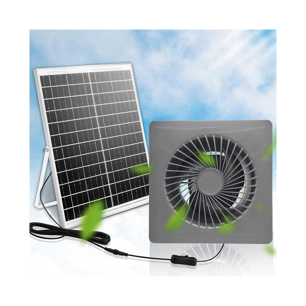 2X Ventilation 6Inch High-Speed Solar Silent Fan with 8W Panel Shed ...