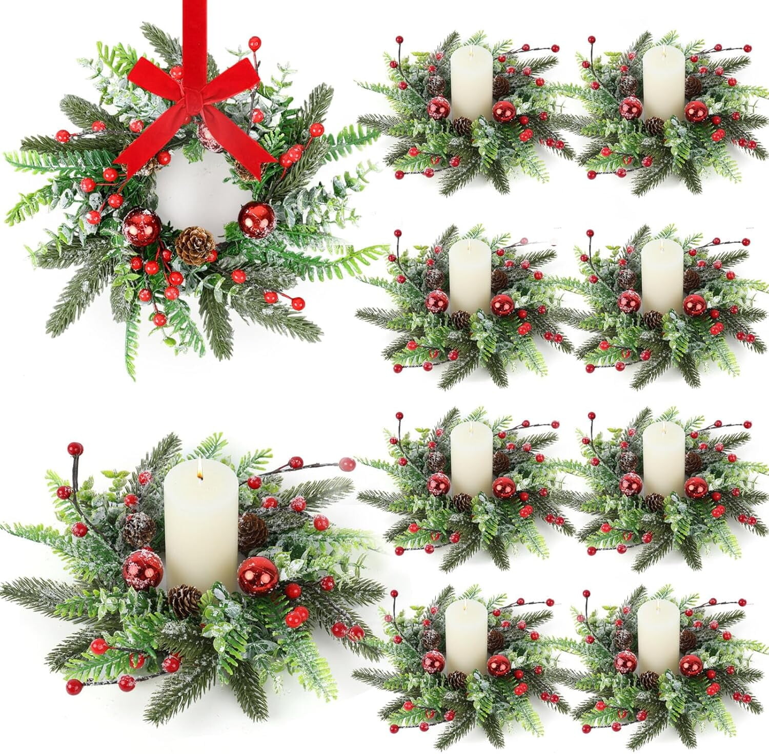 Mini couronne de pin de Norfolk, vert réaliste, 8 pièces on OnBuy