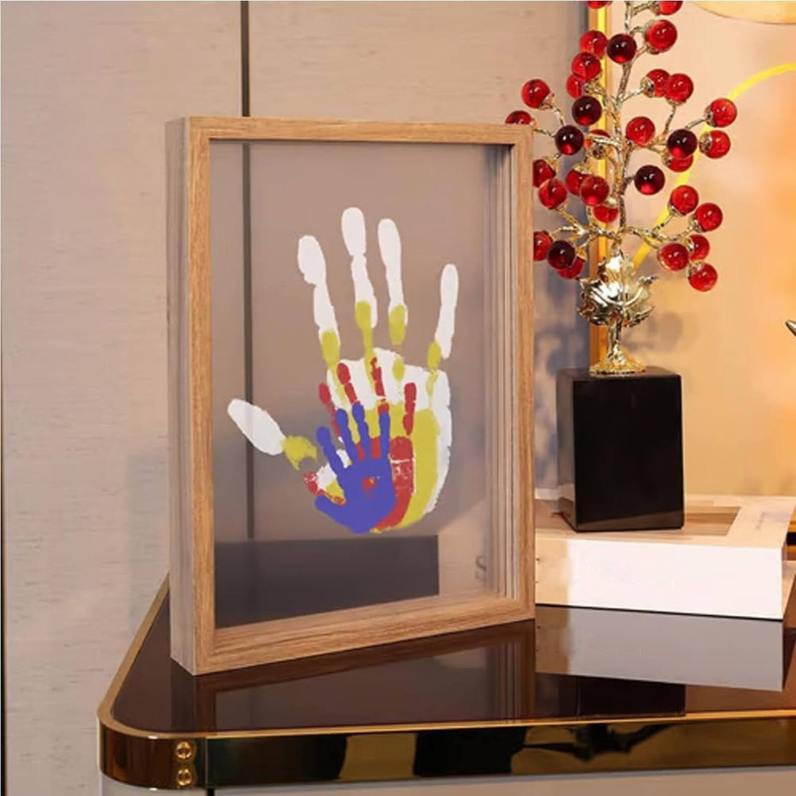 Family Handprint Kit – DIY Baby Hand & Footprint Wooden Frame, Keepsake ...