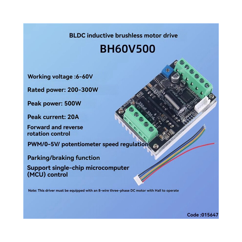 2X BLDC-Motortreiber, 500 W, Hohe Leistung, 6-60 V, 20 A, Hall ...