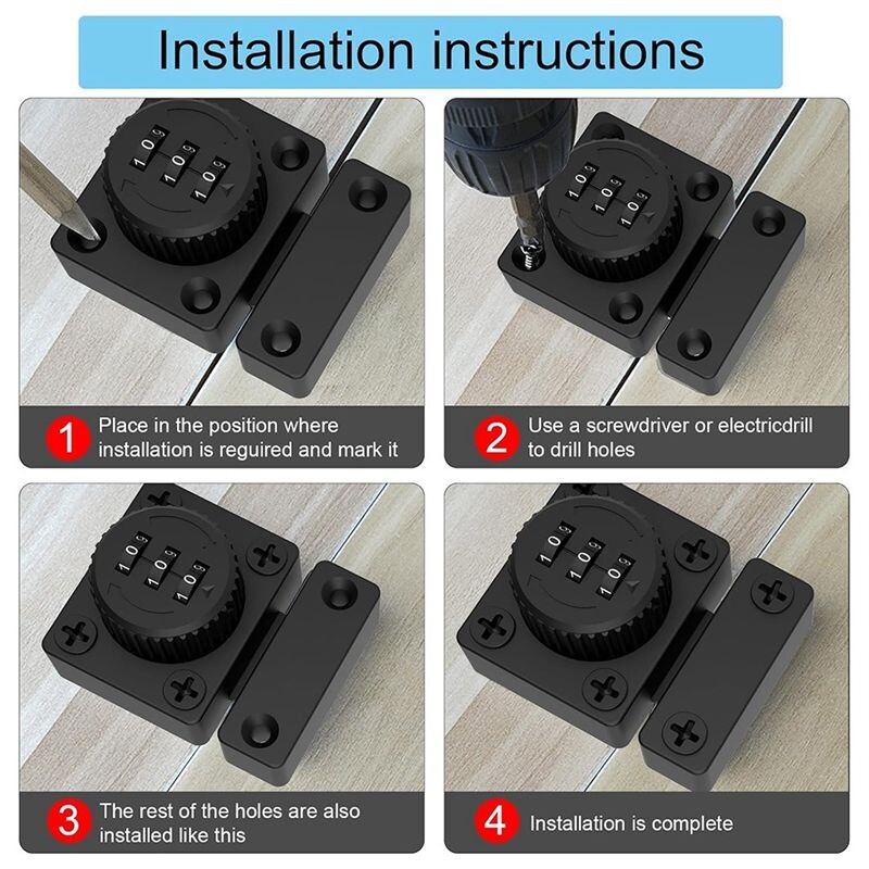 Cabinet Door Keyless Combination Lock Cabinet Mechanical 3-Digit ...