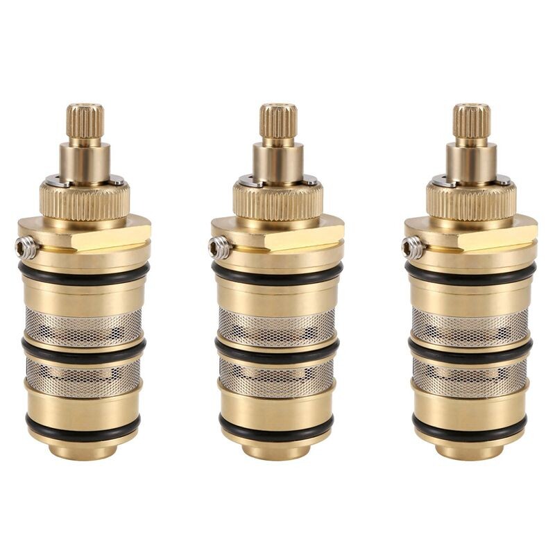 3X Brass Replacement Thermostatic Cartridge, Shower Mixer Valve Bar ...