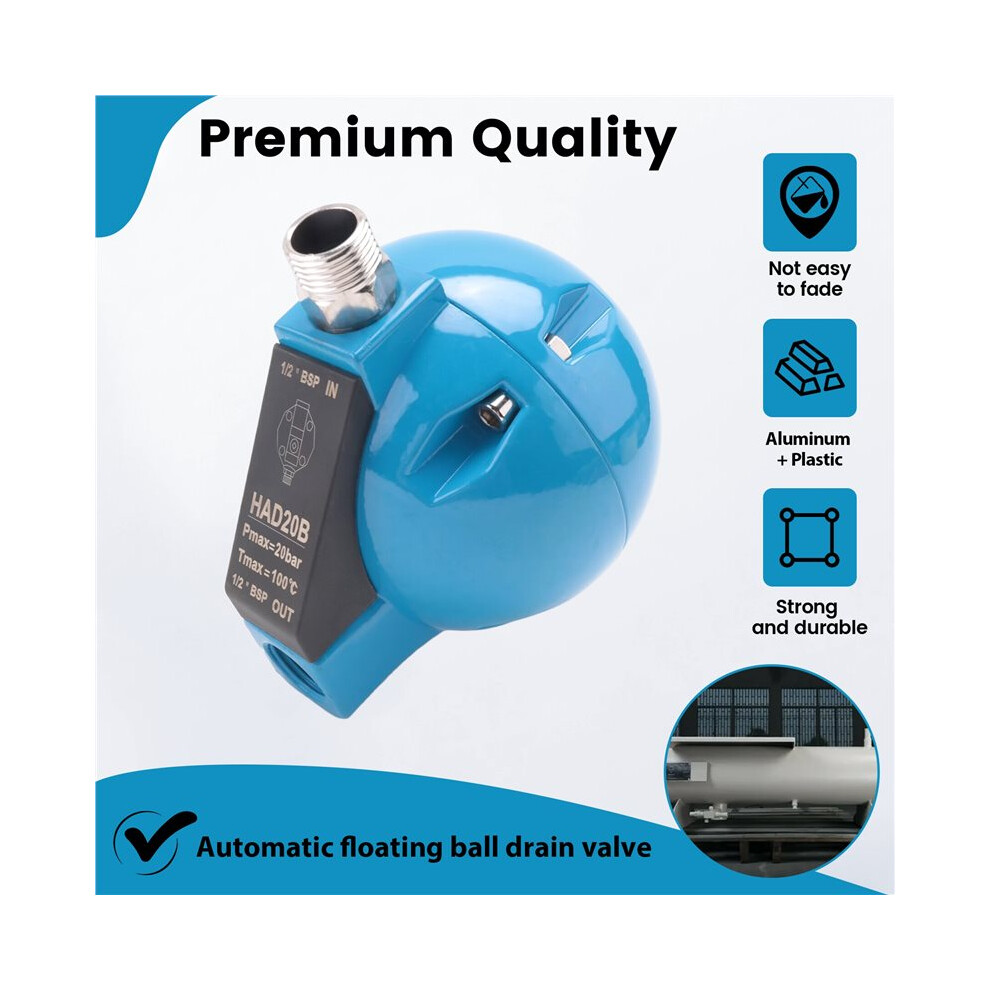 HAD20B Compressed Air Automatic Float Drain Valve 1/2Inch BSP 400L/M ...