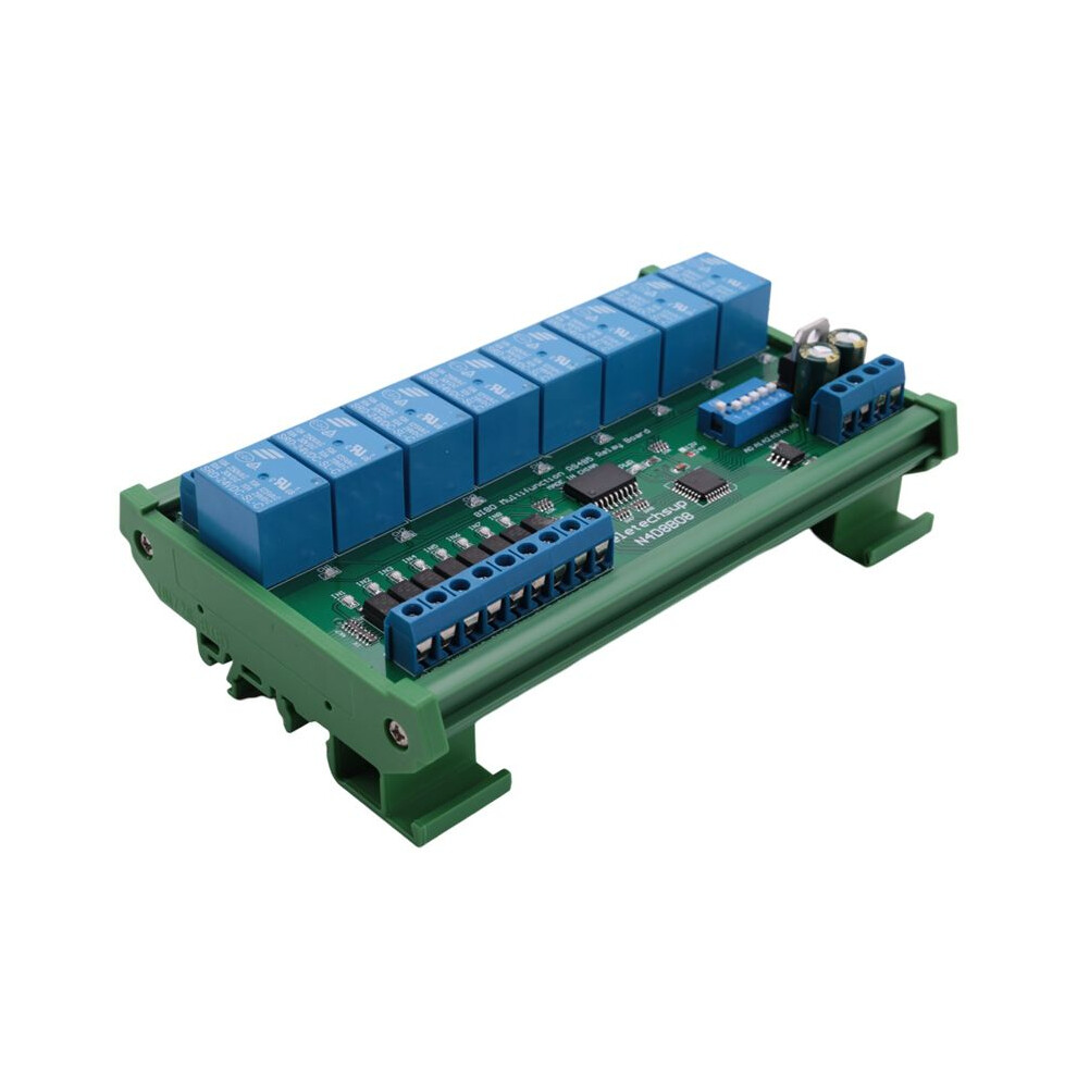 2X 24V 8 Ch RS485 Relay Board Modbus RTU UART Remote Control DIN35 Rail ...