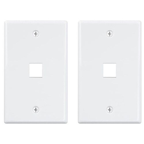 20-Pack 1 Port Jack Wall Plate, Low Profile Ethernet Wall Plate Single ...
