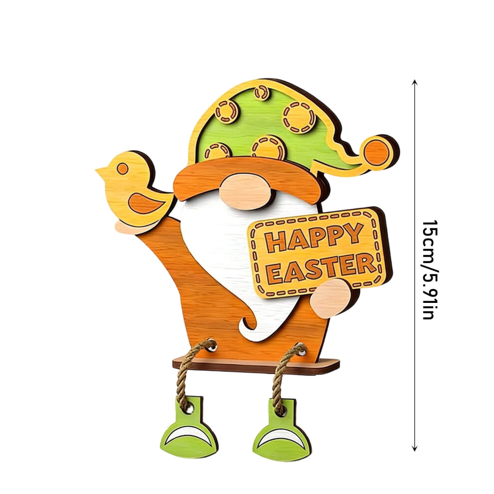 Wooden Easter Gnome Figurine with Dangling Legs on OnBuy