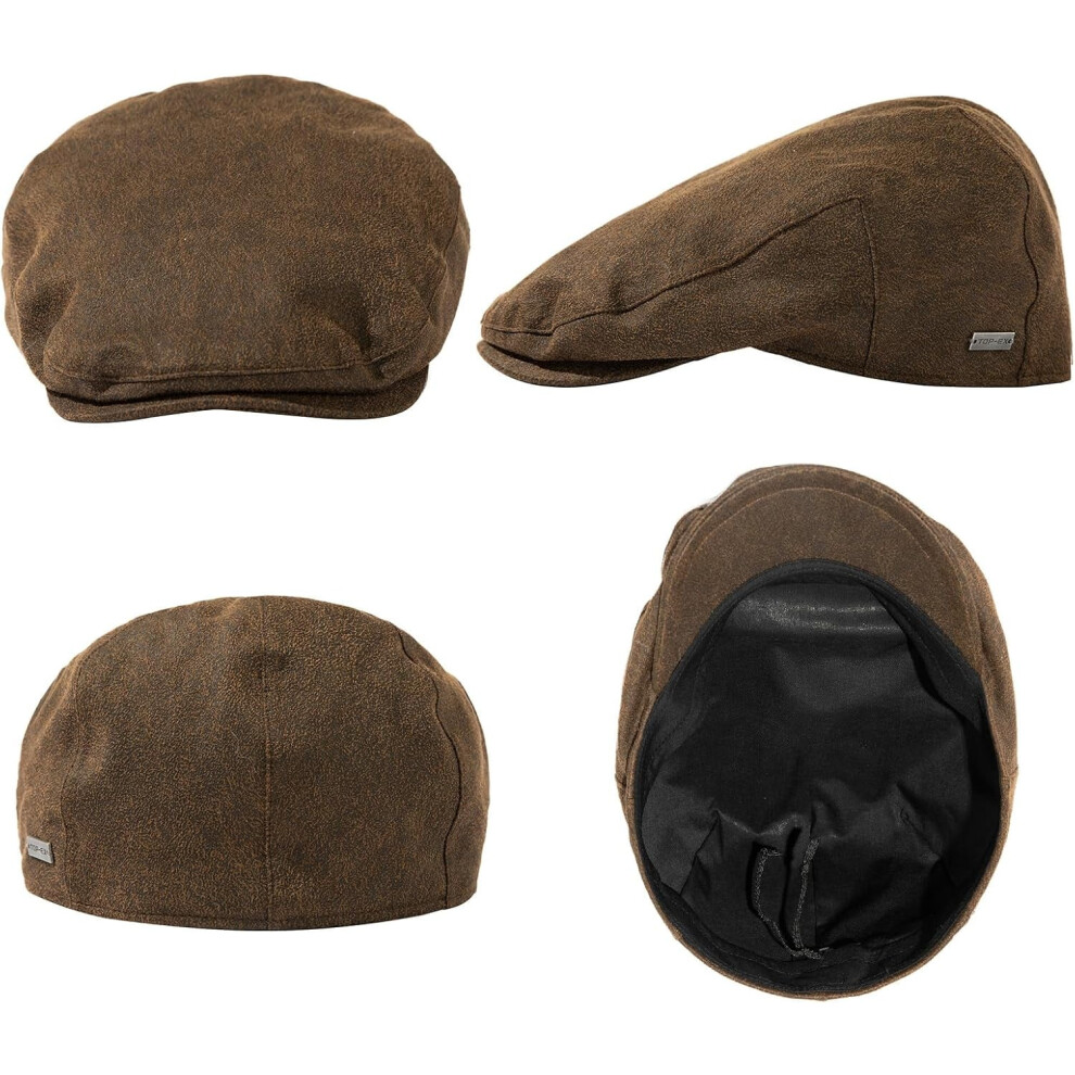 XL/XXL Mens Newsboy Flat Cap - Gatsby Irish Duckbill Cap for Golf ...
