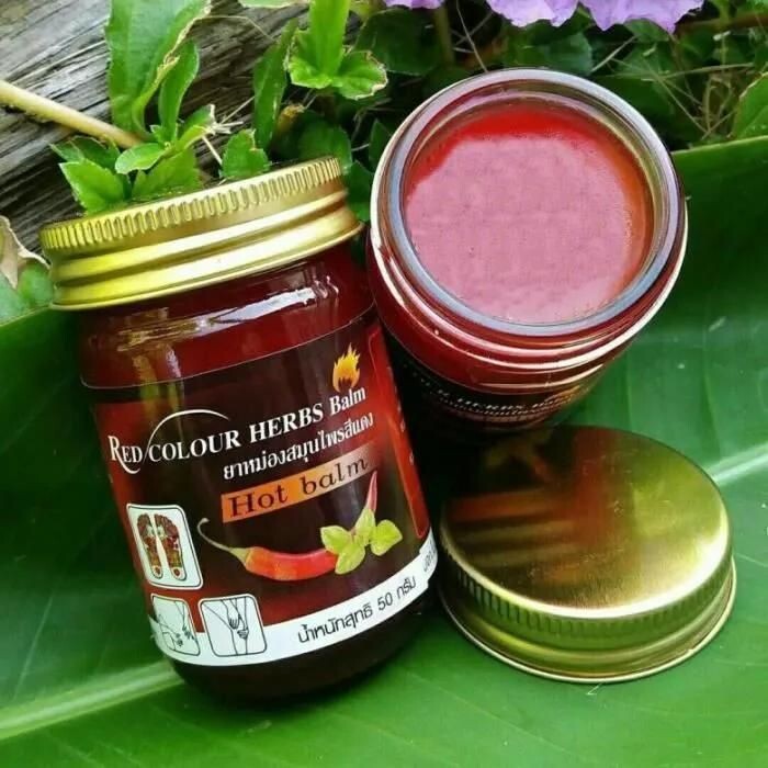 3 Thaise Massagebalsem met Rode Peper en Munt 50g, Spieren en ...