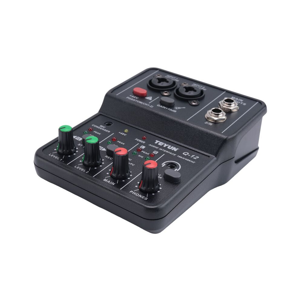 TEYUN Q-12 Sound Card Audio Mixer Sound Board Console Desk System ...