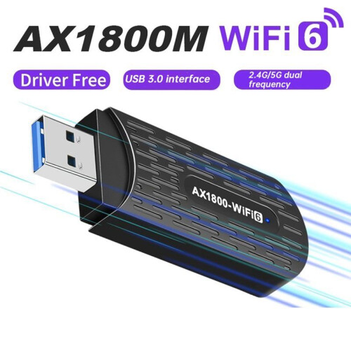 1800Mbps WiFi6 Adapter Card 2.4GHz 5GHz Dual Band AX1800 USB3.0 ...