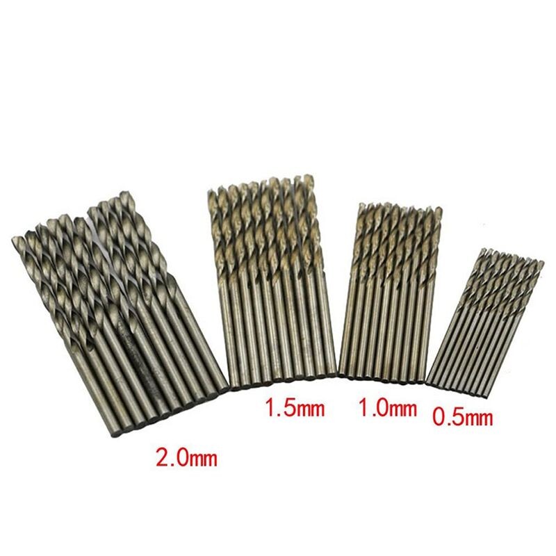 120 Pieces 0.5mm-2.0mm Straight Shank Drill Bit Set Tiny Small Drill ...