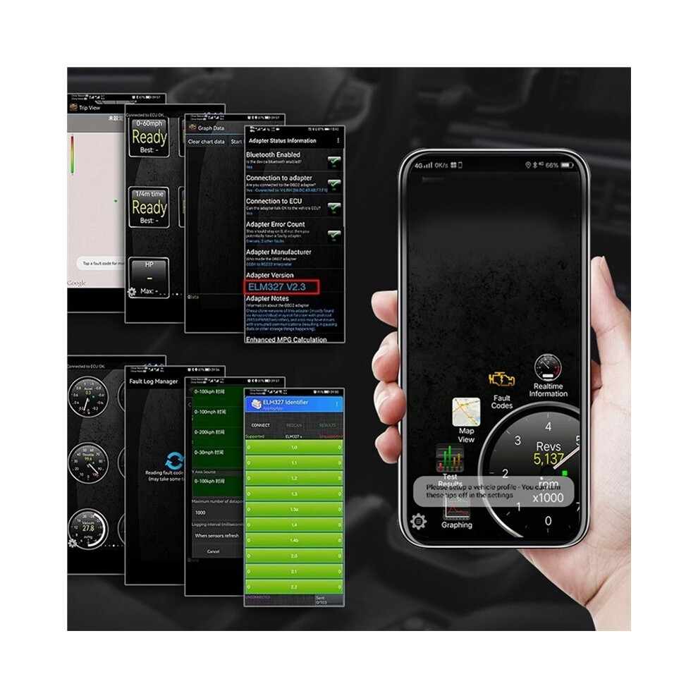 ICar Pro ELM327 OBD2 Scanner for IOS/Android 4.0 ElM 327 OBD 2 Car ...