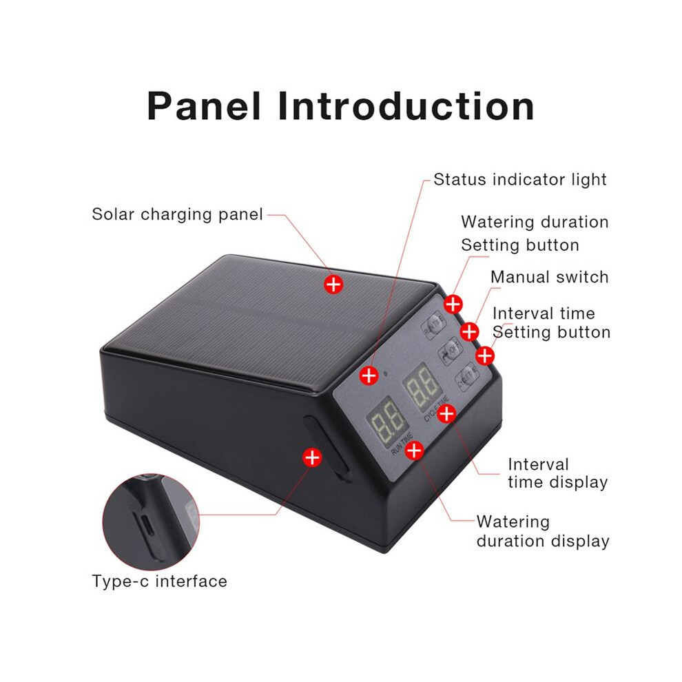 Solar Automatic Irrigation Timer Drip Irrigation Water Pump Control ...