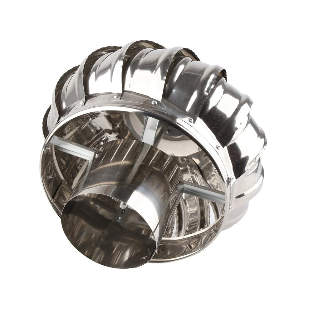 4.33in Stainless Steel Roof Ventilator - Silent, Automatic Wind Turbine ...