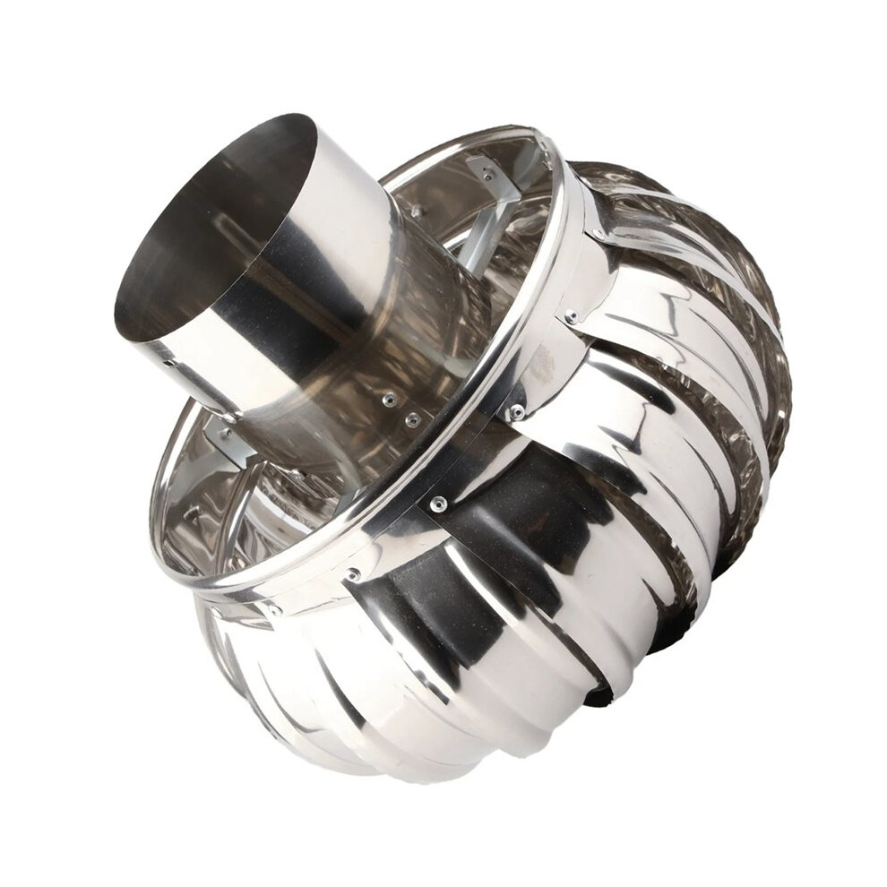 4.33in Stainless Steel Roof Ventilator - Silent, Automatic Wind Turbine ...