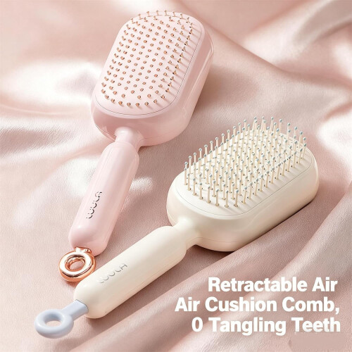 QINGQ Retractable Cushion Massage Comb, Self-Cleaning Hair Brush with ...