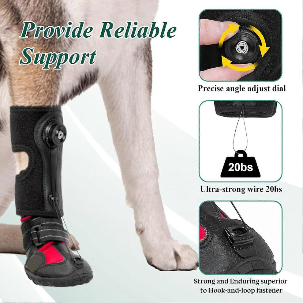 (S, Black Red) Drops Foot Brace No Knuckling Boot Brace for Dog ...