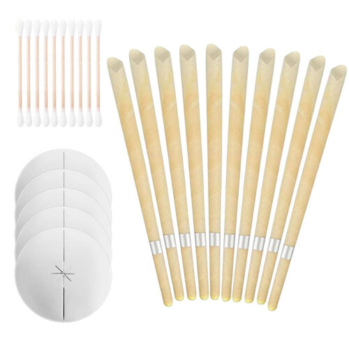 Kit de nettoyage auriculaire naturel, bougies auriculaires en cire d ...