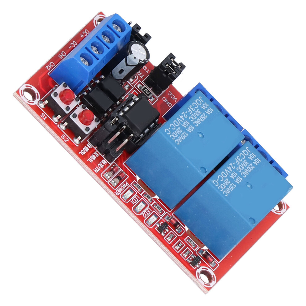 2-Channel Self-Locking Relay Module 24V, Compact 63.5x38.5x18.5mm on OnBuy