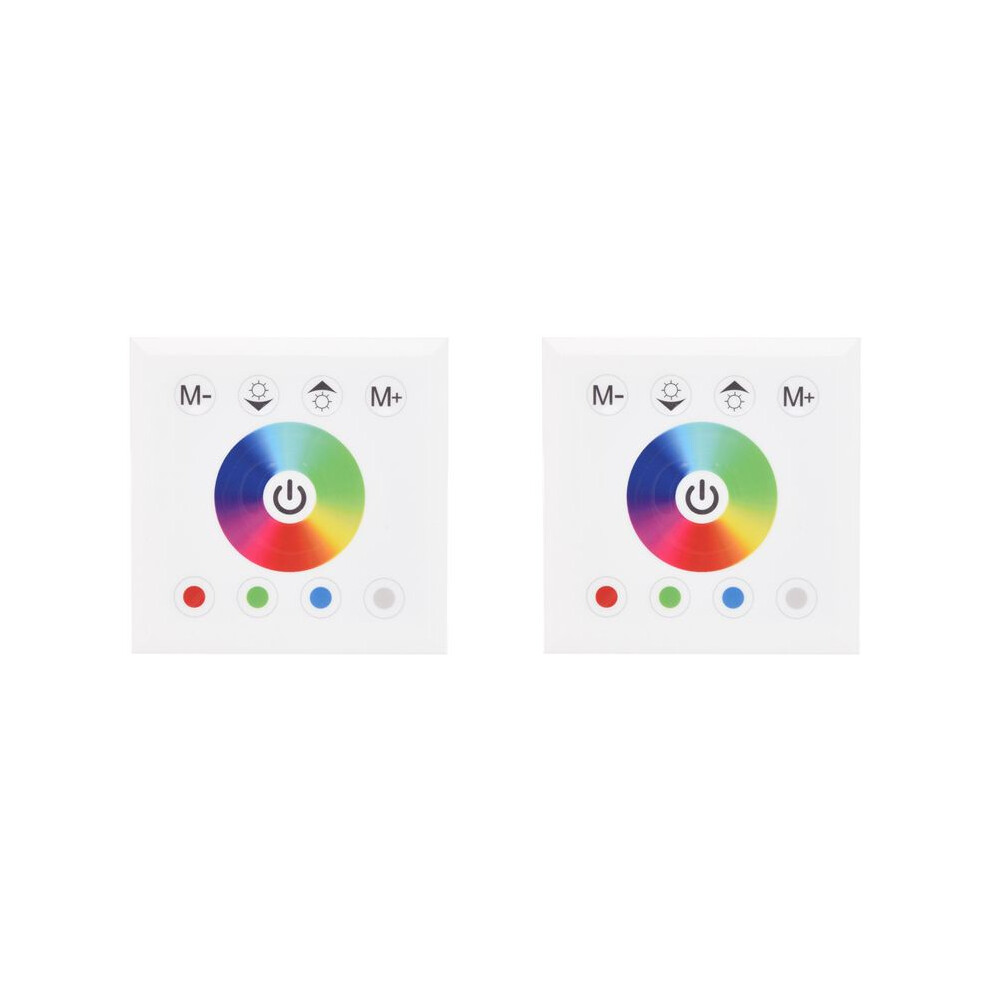 2X DC12V-24V RGB / RGBW Wall Mounted Touch Panel Controller Glass Panel ...