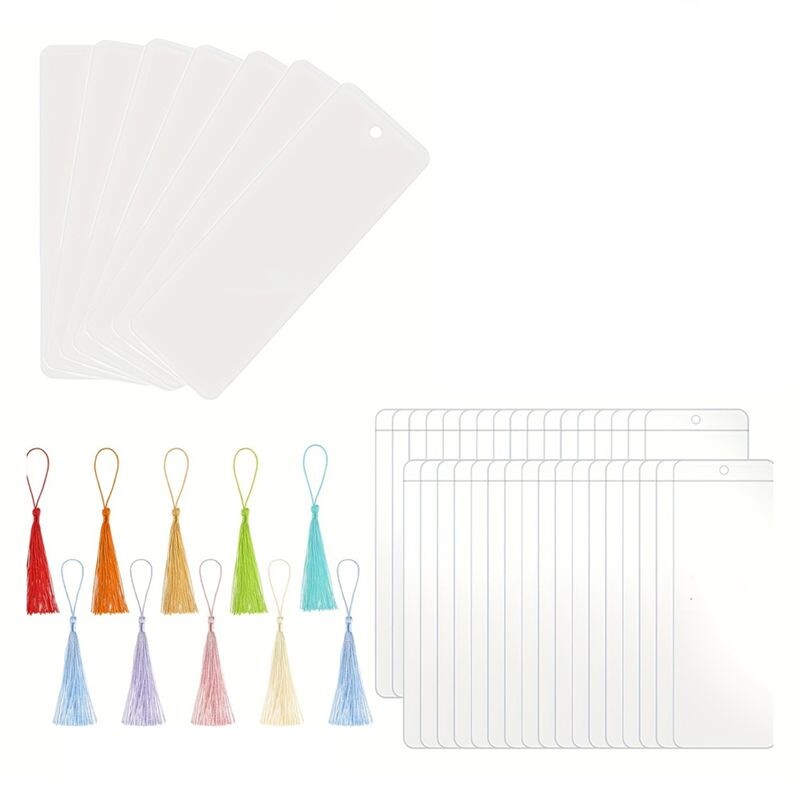 Paper Blank Bookmarks with Tassels Clear Bookmark Blanks Colorful ...