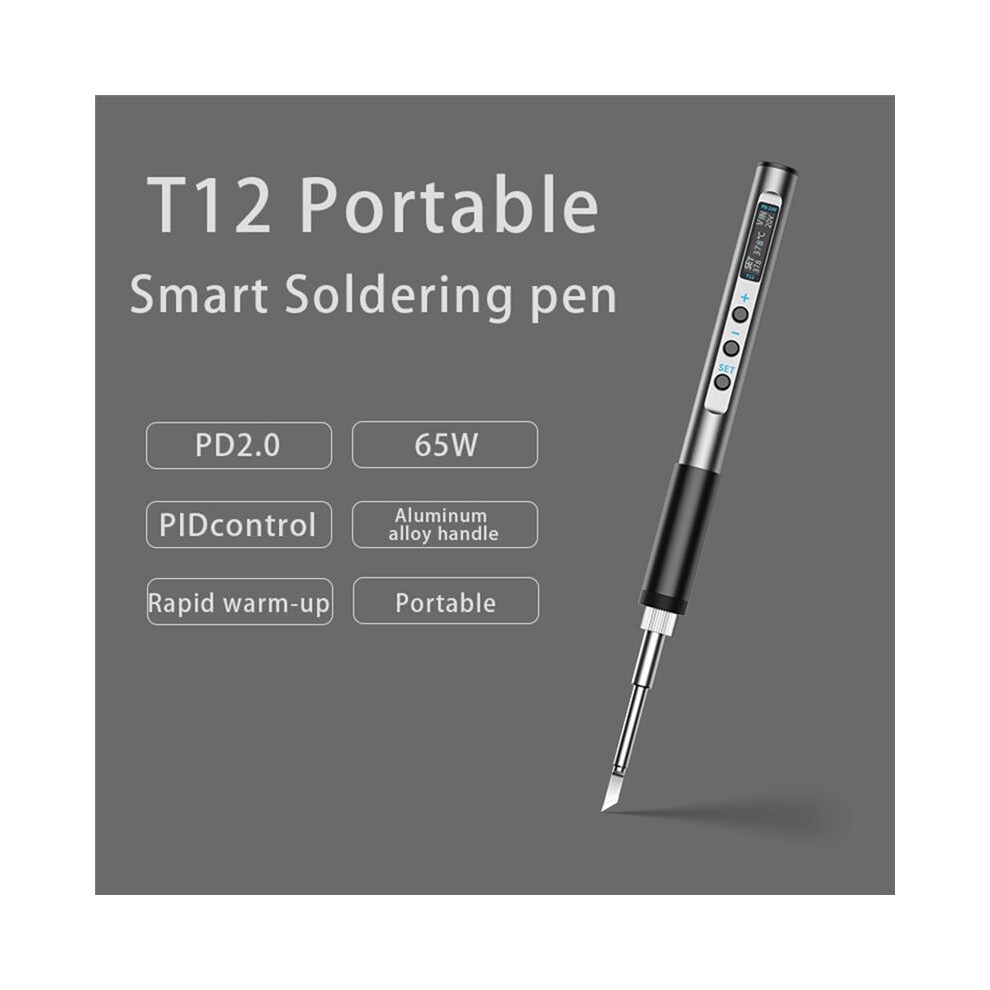 PTS100 T12 5-20V PD65W Portable Electric Soldering Iron Metal Body ...