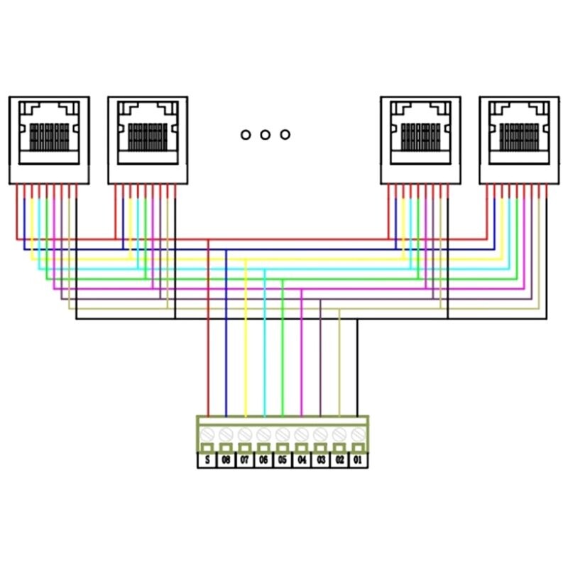 4-Poliger RJ45-8P8C-Buchsen-auf-Klemmenblock-Adapter für Leiterplatten ...