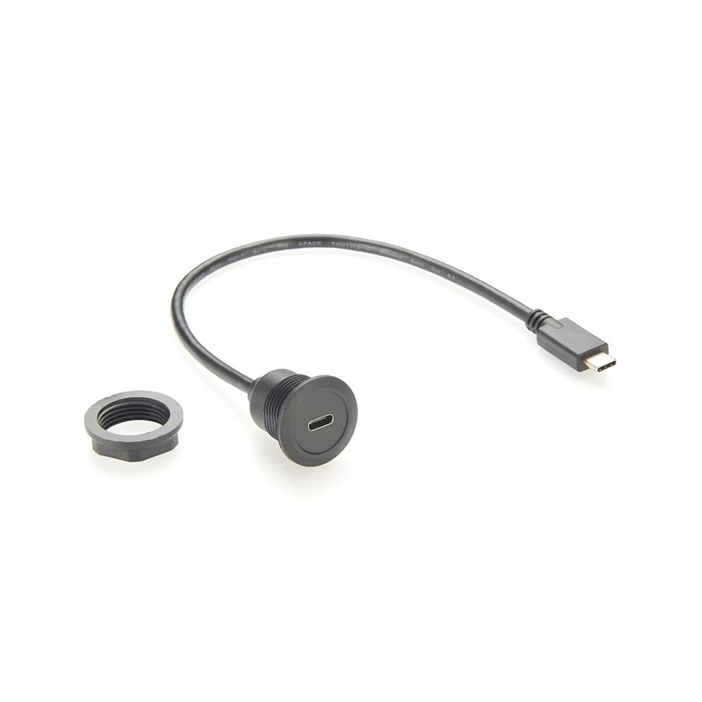 USB 3.1 C Male to Female Extension Cable Round Flush Mount Bulkhead USB ...