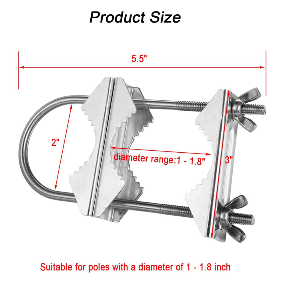 Double Antenna Mast Clamp V Jaw Block with U Bolts Heavy Duty Anti-Rust ...