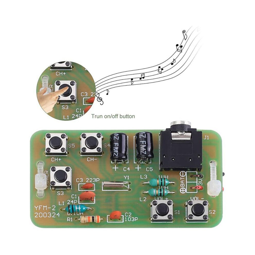 2X Módulo Receptor de Rádio FM Estéreo de 76 MHz-108 MHz FM DIY Kit de ...