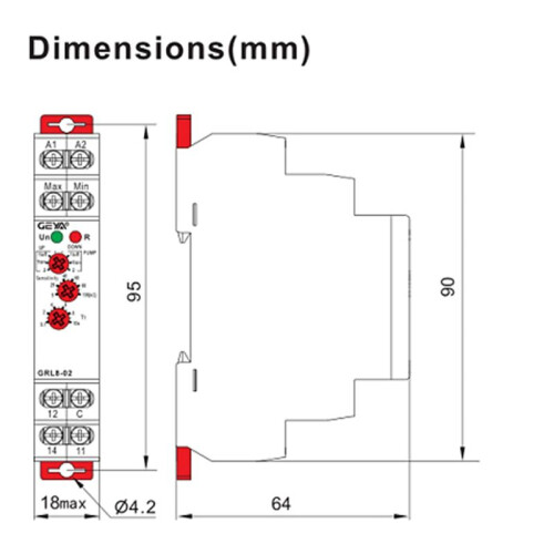 4X GEYA GRL8-02 Liquid Control Relay Level Control Relay 10A ACDC24V ...