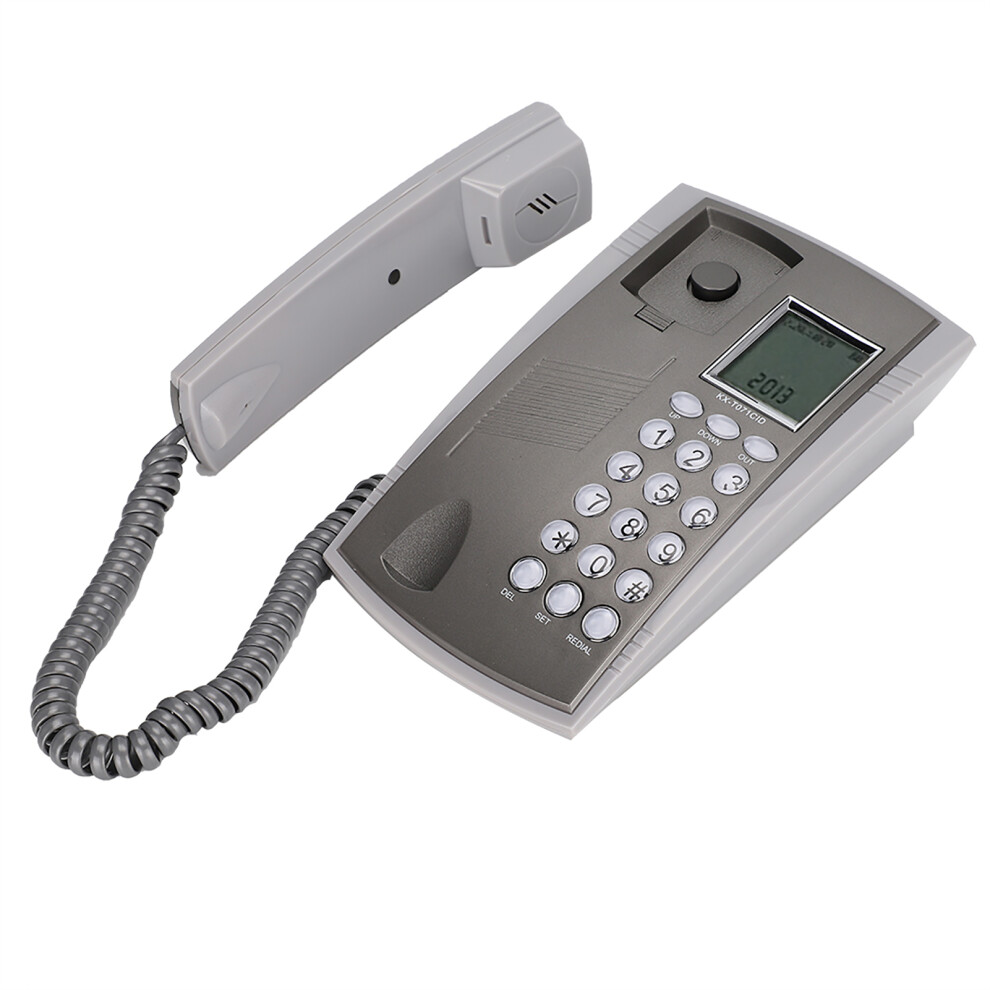 KX T071CID Wall Mount Desktop Corded Phone Gray with Mute and Clear ...