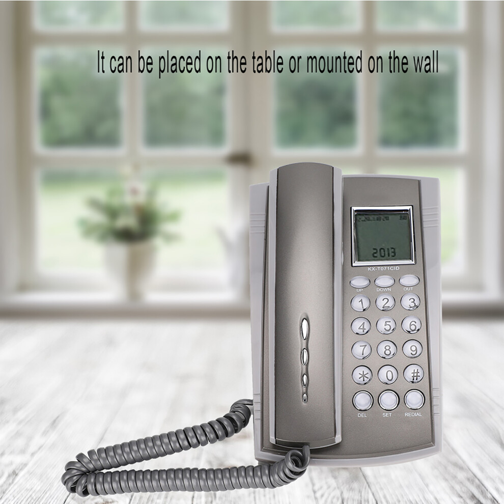 KX T071CID Wall Mount Desktop Corded Phone Gray with Mute and Clear ...