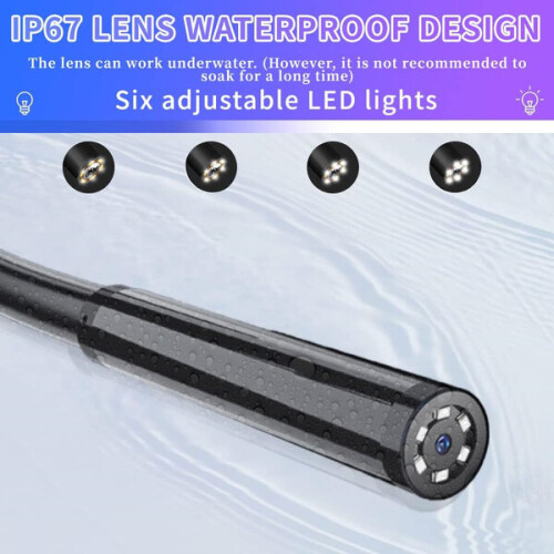 Industrial Endoscope, 1080P 2.4-inch IPS Display, 2600mAh Battery with ...