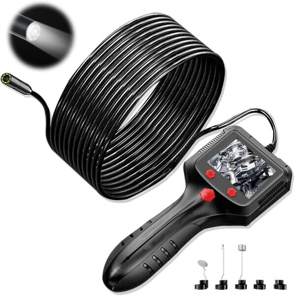 Industrial Endoscope, 1080P 2.4-inch IPS Display, 2600mAh Battery with ...