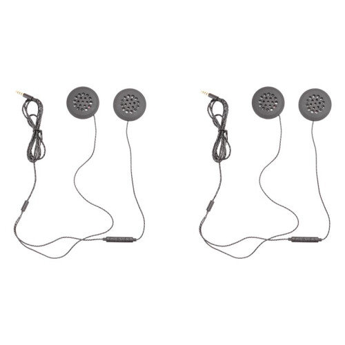2X Motorcycle Helmet Headset Speakers 3.5mm Jack Wired Headphones ...