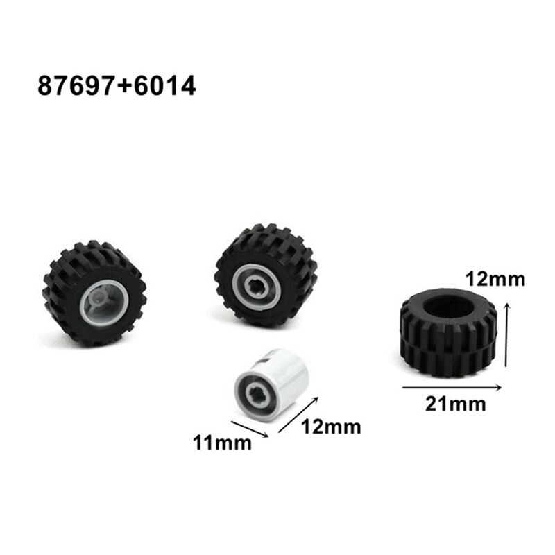 144PCS Wheel Axles Pack Block Car Accessories Tyre Hub Classic Building ...